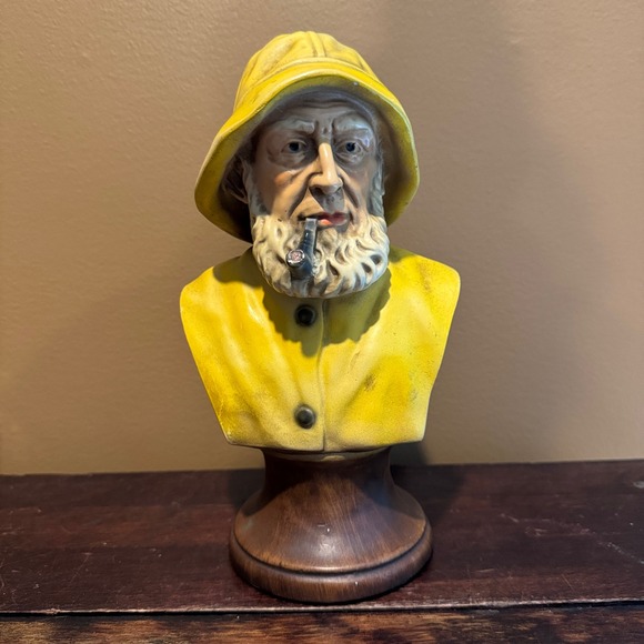 American Vintage | Art | Vintage Fisherman Bust Statue Nautical Decor ...